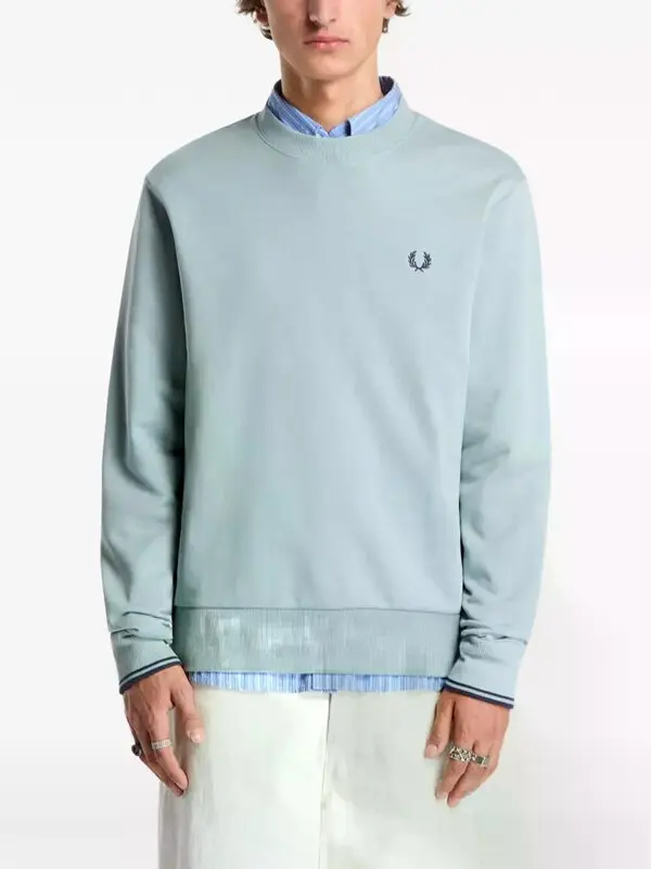 Fred Perry Crew-neck Embroidered-logo Sweatshirt