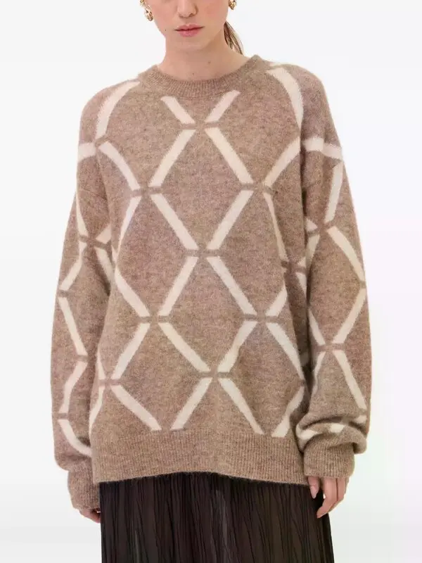 OTTOD'AME Geometric-patterned Sweater - Brown