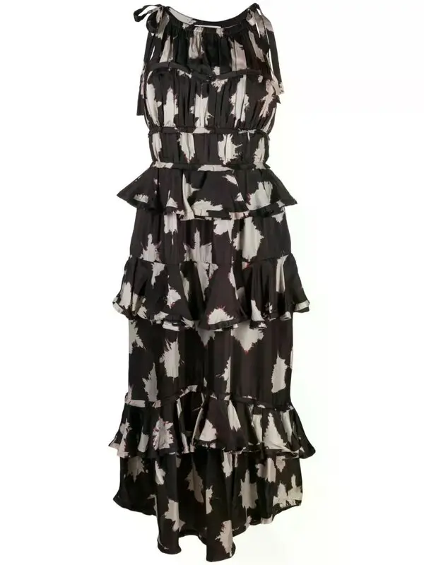 Ulla Johnson Serafina Floral Silk Gown - Black