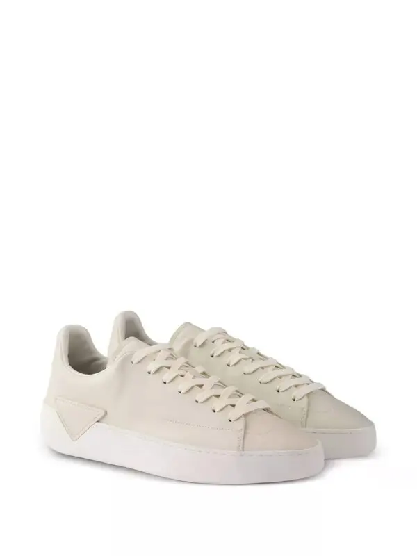 Prada Court Leather Sneakers - Neutrals