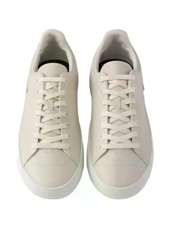 Prada Court Leather Sneakers - Neutrals