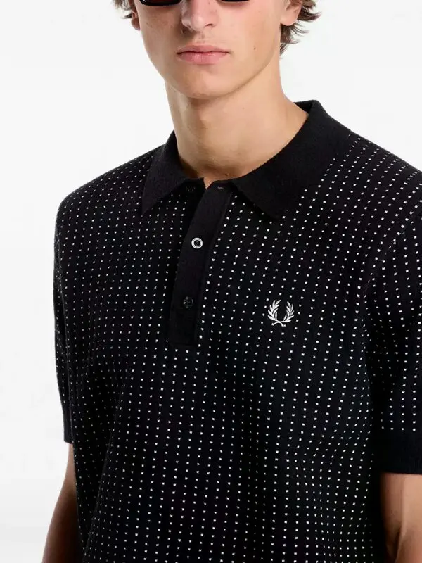 Fred Perry Bouclé-dot Knitted Polo Shirt