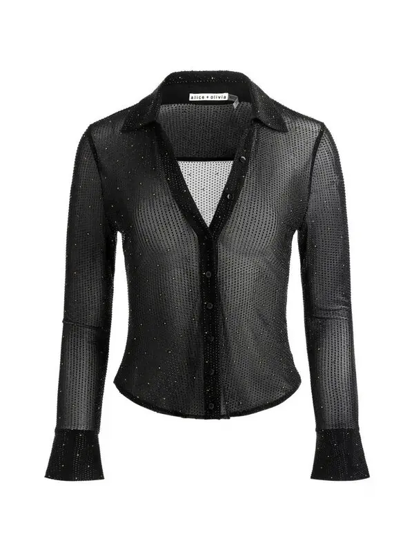 Alice + Olivia Freya Rhinestone-embellished Top