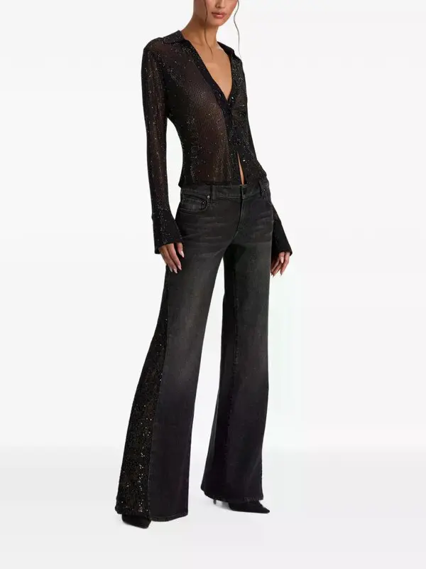Alice + Olivia Freya Rhinestone-embellished Top