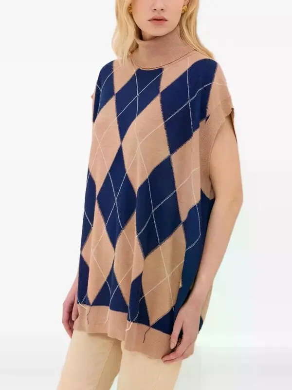 OTTOD'AME Argyle-knit Sleeveless Vest