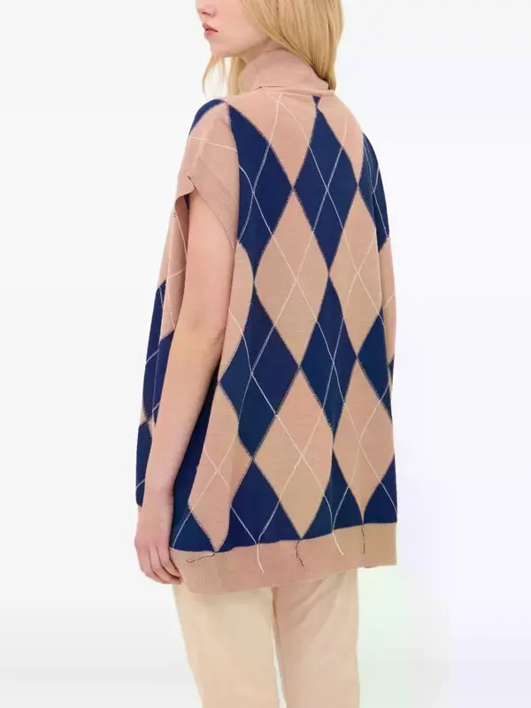 OTTOD'AME Argyle-knit Sleeveless Vest