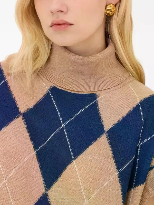 OTTOD'AME Argyle-knit Sleeveless Vest