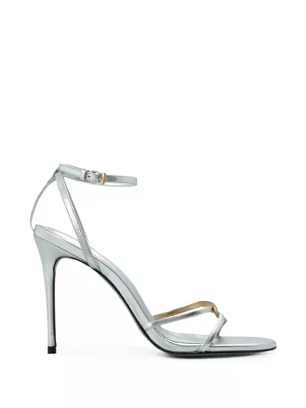 BLACK SUEDE STUDIO Miley Leather Sandals - Silver