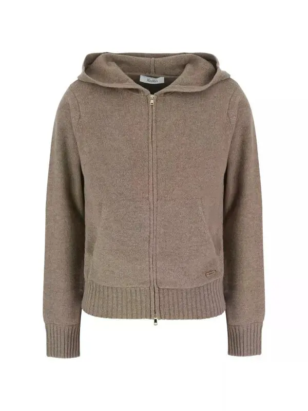 Max Mara Primo Zip-up Knitted Hoodie - Neutrals