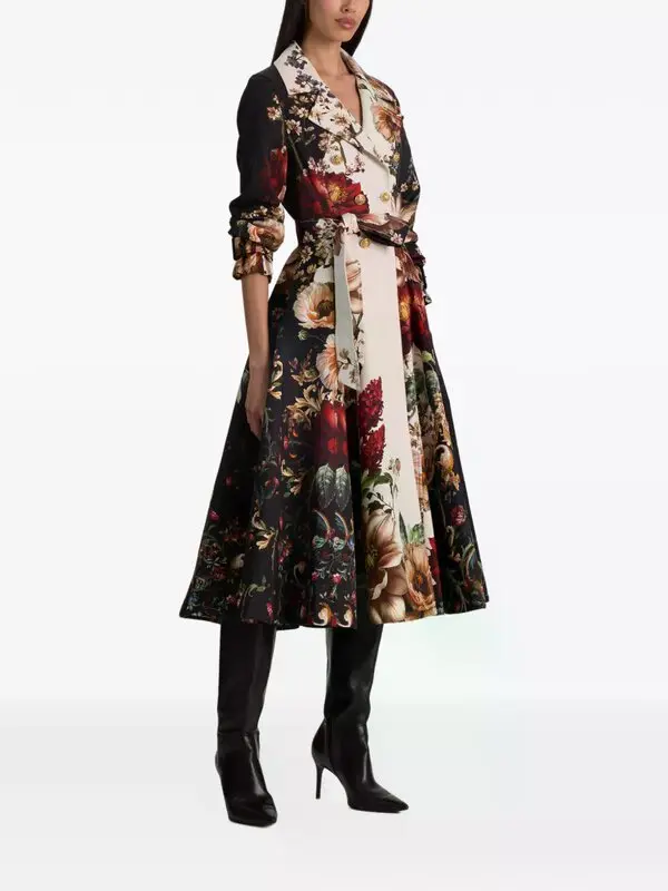 Alice + Olivia Ellie Floral-print Trench Coat