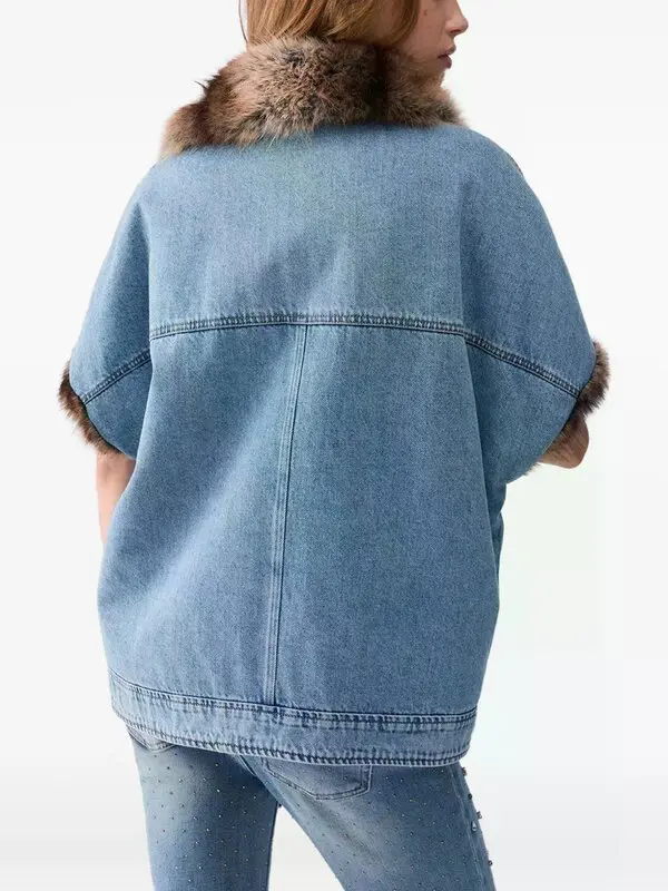Liu Jo Denim Vest With Teddy Details