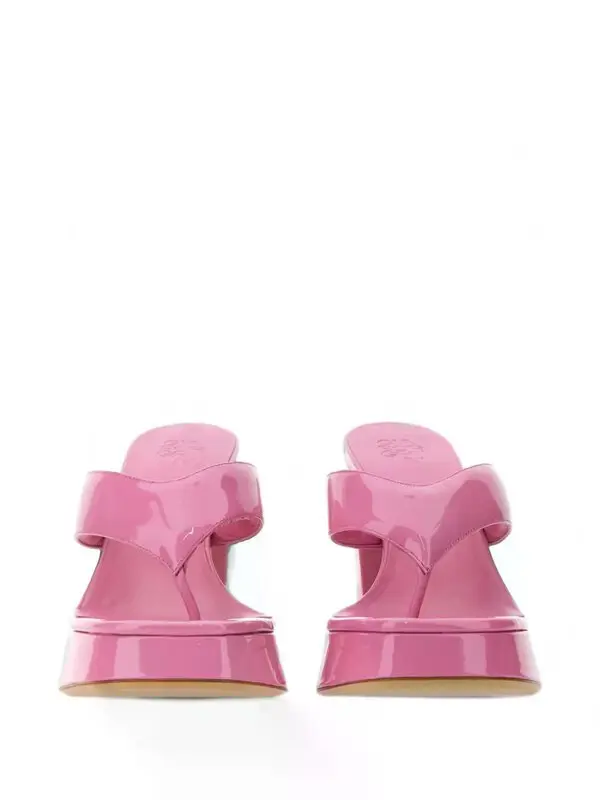 GIABORGHINI Patent-finish Platform Sandals