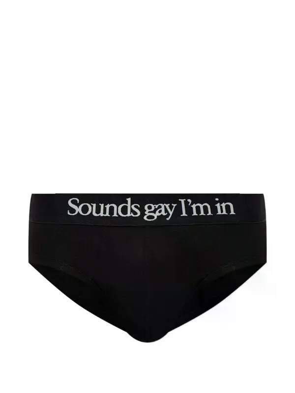 CARNE BOLLENTE Logo-waistband Briefs - Black