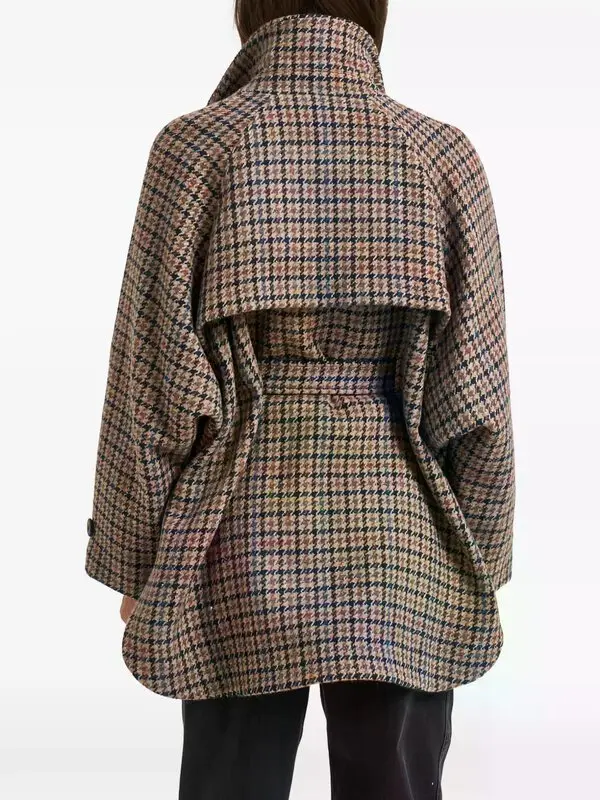 BAZAR DELUXE Crystal-embellished Houndstooth-pattern Coat