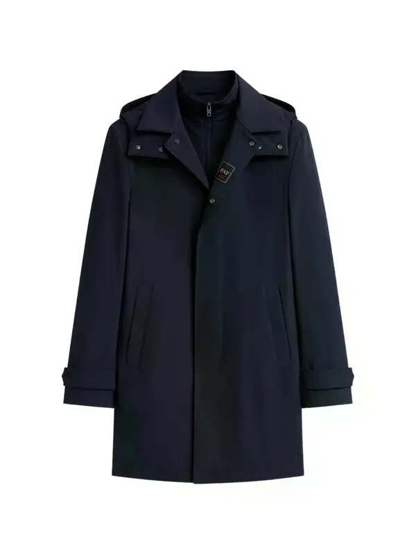 FAY Button-fastening Layered-neck Coat