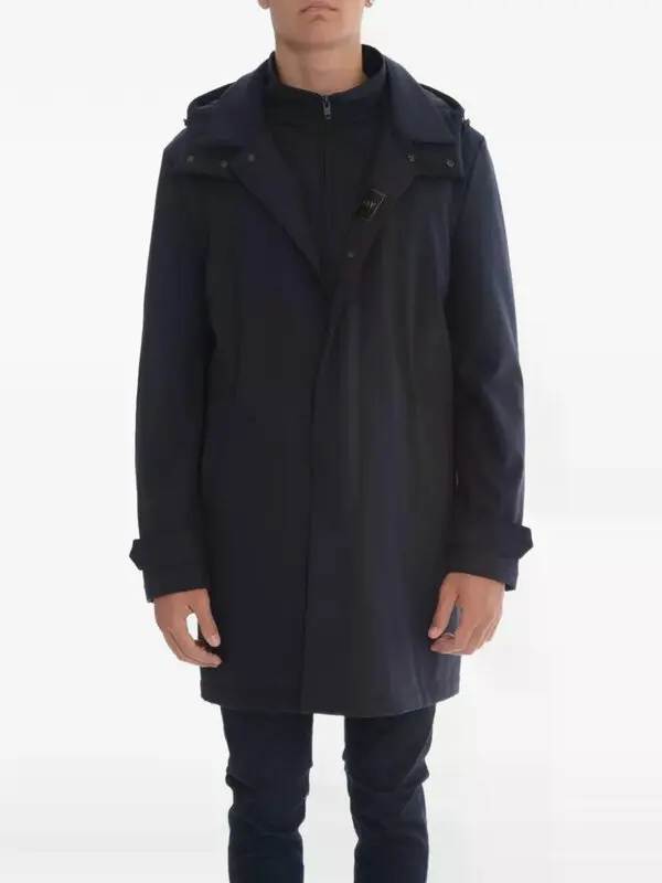 FAY Button-fastening Layered-neck Coat