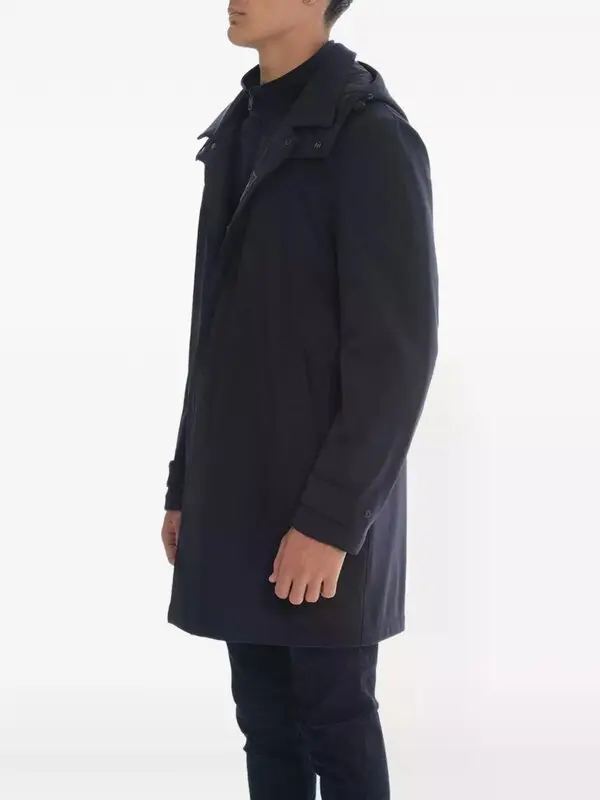 FAY Button-fastening Layered-neck Coat