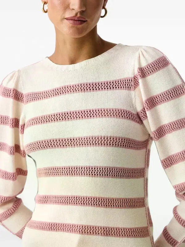 TWINSET Striped Puff-sleeve Sweater