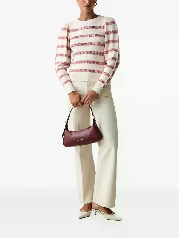 TWINSET Striped Puff-sleeve Sweater