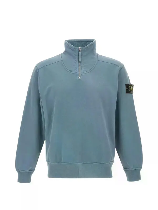 Stone Island 6100021 Brushed Organic-cotton Fleece Sweatshirt - Blue