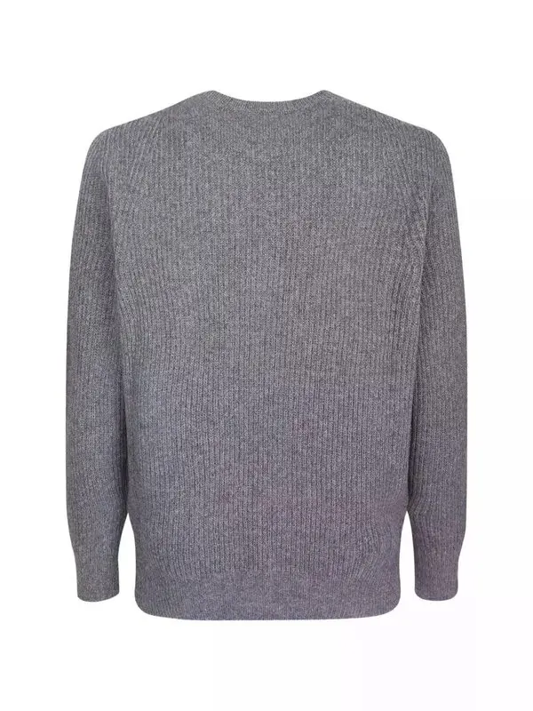 AMARANTO Ribbed-knit Raglan-sleeve Sweater