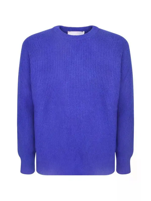 AMARANTO Ribbed-knit Raglan-sleeve Sweater