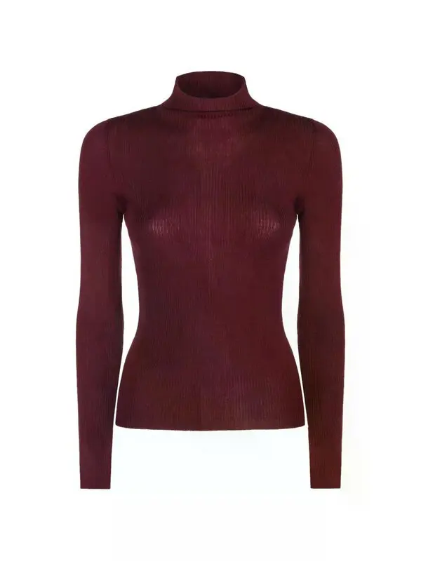 TWINSET Ribbed-knit Roll-neck Sweater - Red