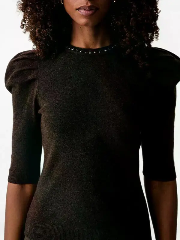 TWINSET Embellished Puff-sleeve Sweater