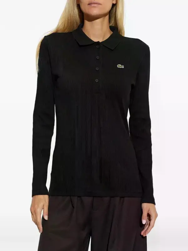 Lacoste Ribbed Long-sleeve Polo Shirt