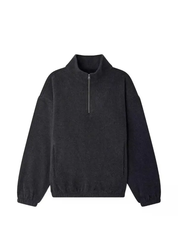 Sandro Zipped Standing Collar Sweatshirt