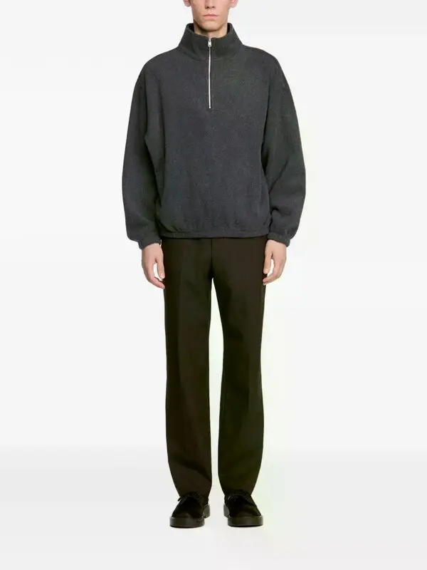 Sandro Zipped Standing Collar Sweatshirt