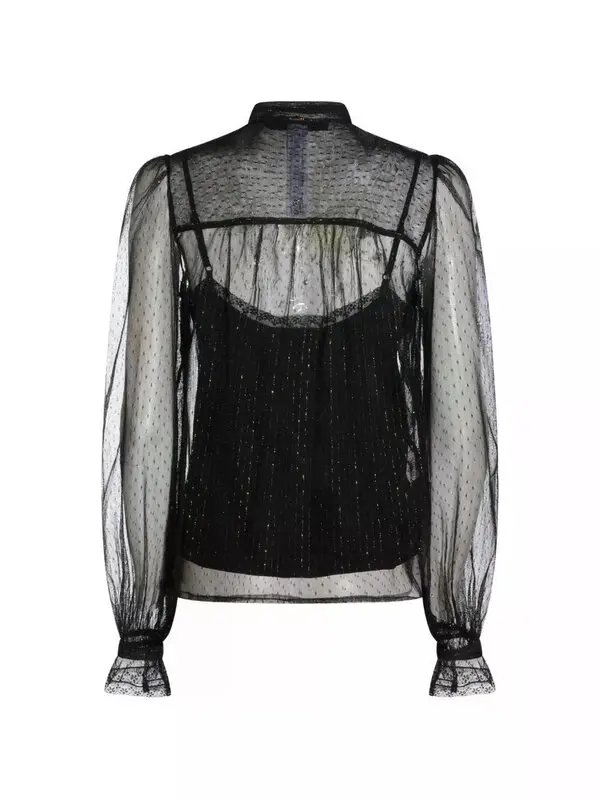 TWINSET Pussy-bow Glitter-effect Top