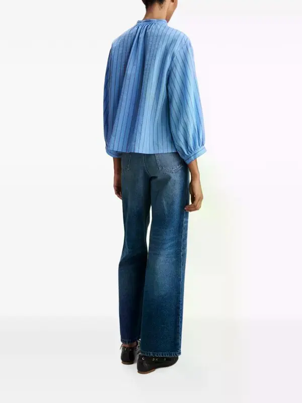 A.p.c. Bela Striped Officer-collar Blouse
