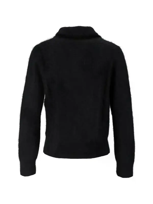 KANGRA Brushed Shawl-collar Sweater - Black