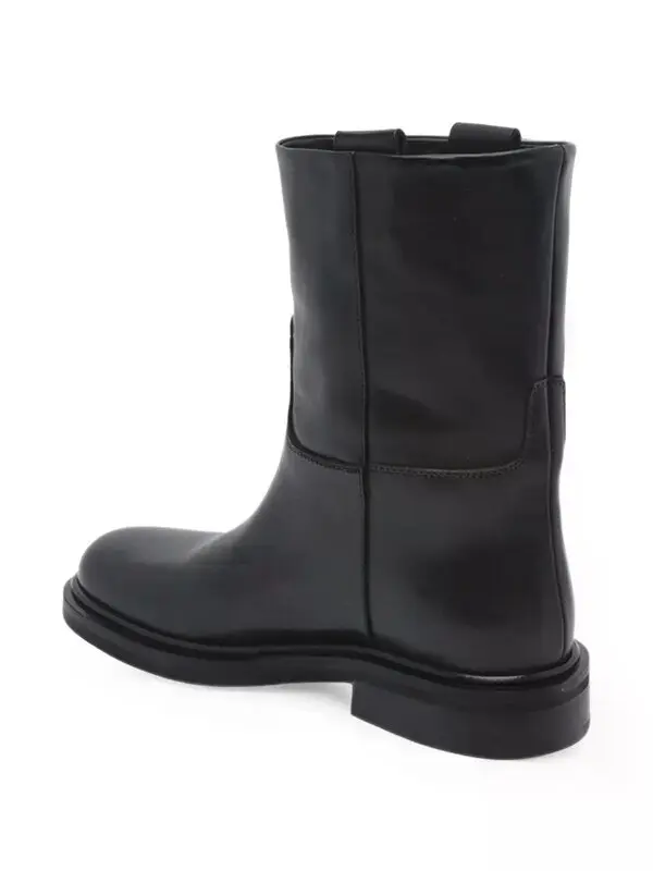 POEVE Liva Round-toe Calf Leather Ankle Boots