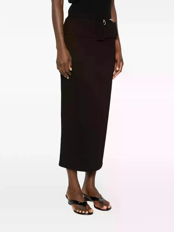 Patrizia Pepe Belted Pencil Midi Skirt - Black