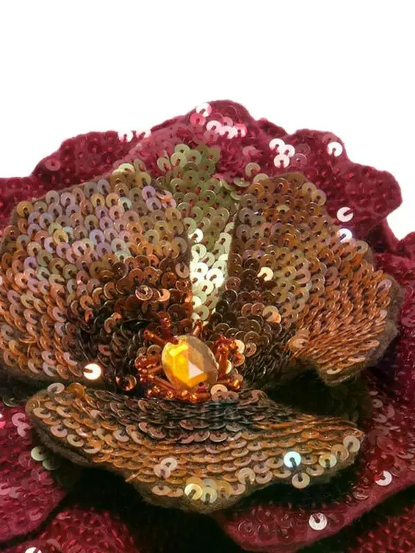 Malìparmi Radiant Flora Sequin-embellished Brooch - Red