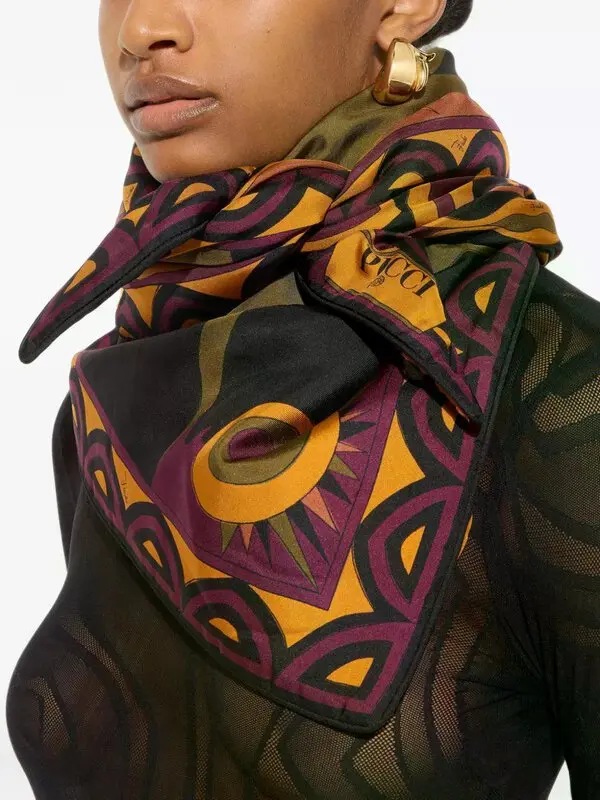 Emilio Pucci Mixed-print Padded Triangle Scarf