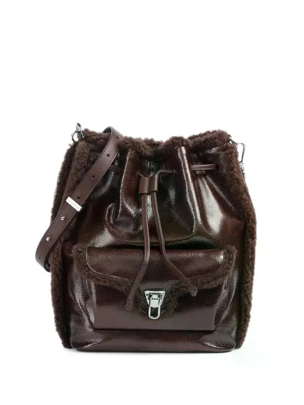 COCCINELLE Shearling-trim Bucket Bag