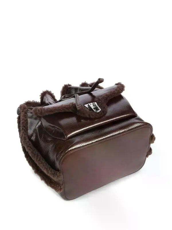 COCCINELLE Shearling-trim Bucket Bag