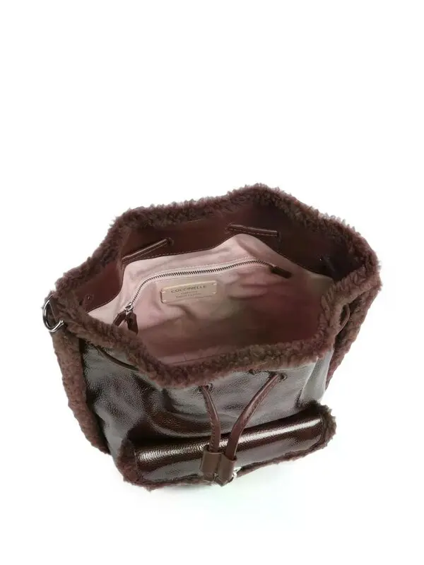 COCCINELLE Shearling-trim Bucket Bag