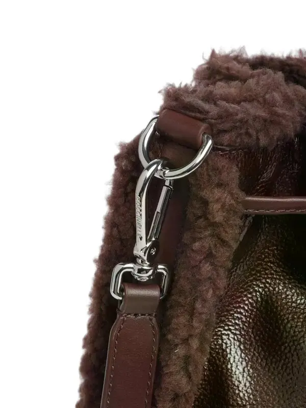 COCCINELLE Shearling-trim Bucket Bag