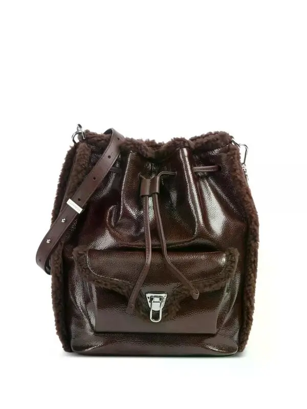 COCCINELLE Shearling-trim Bucket Bag