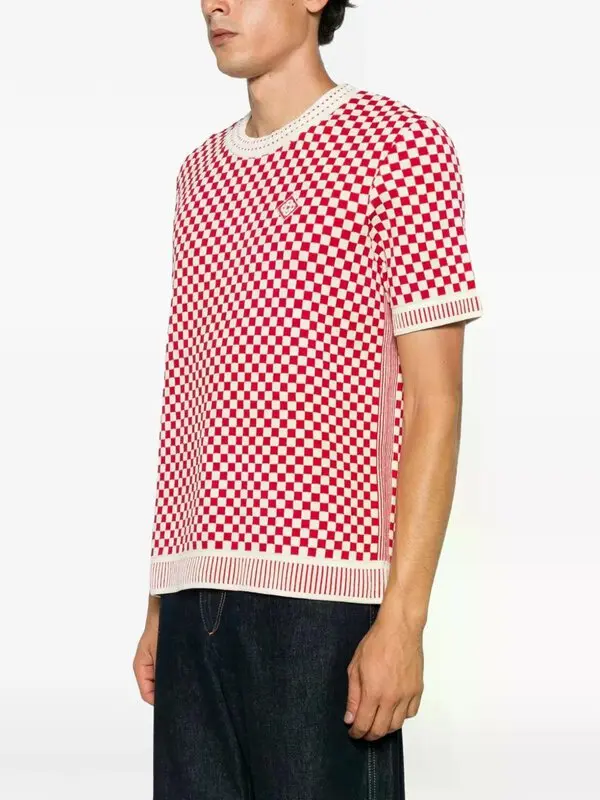 Casablanca Checkerboard-knit Logo-patch Sweater