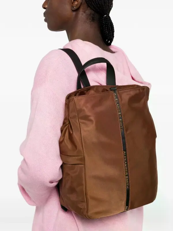 ALEXANDER SMITH Medium Daisy Logo-tape Satin Backpack
