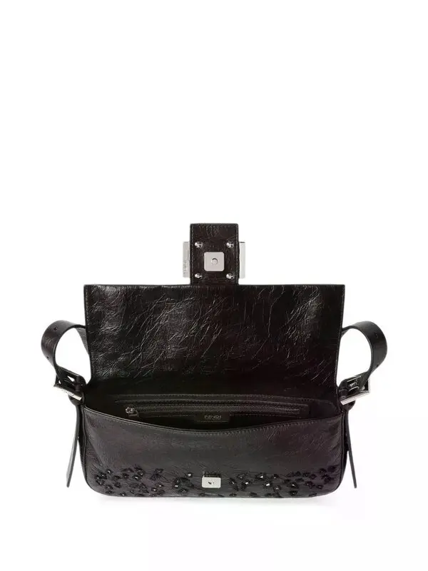 Fendi Baguette Mirror-embellished Leather Tote Bag