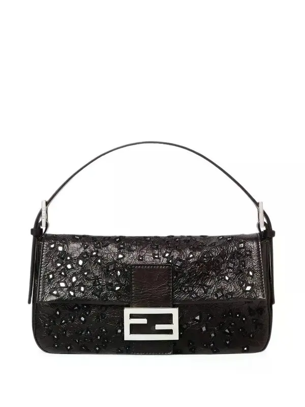 Fendi Baguette Mirror-embellished Leather Tote Bag