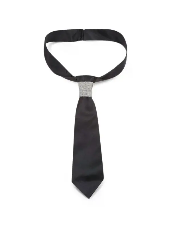 Peserico Embellished-knot Tie - Black