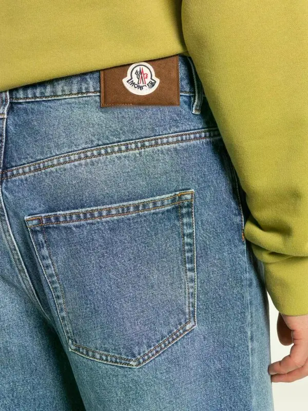 Moncler Straight-leg Logo-patch Jeans