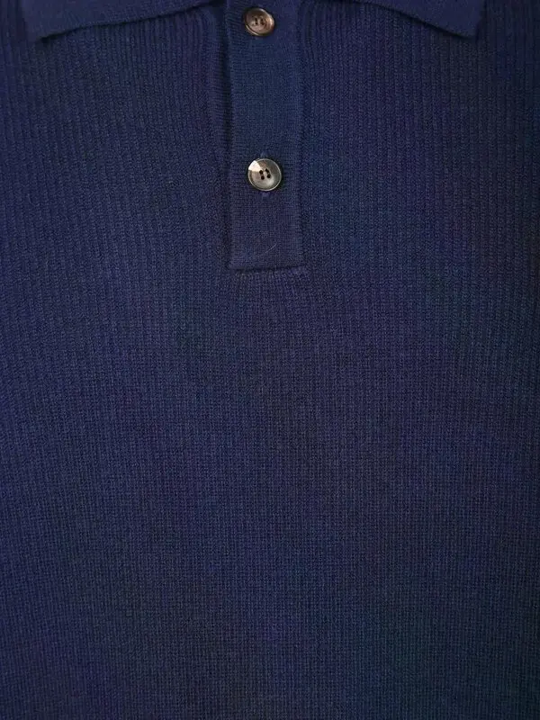 DELL'OGLIO Ribbed-knit Polo Shirt